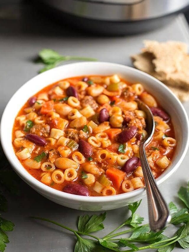 Instant Pot Pasta E Fagioli Story - Simply Happy Foodie