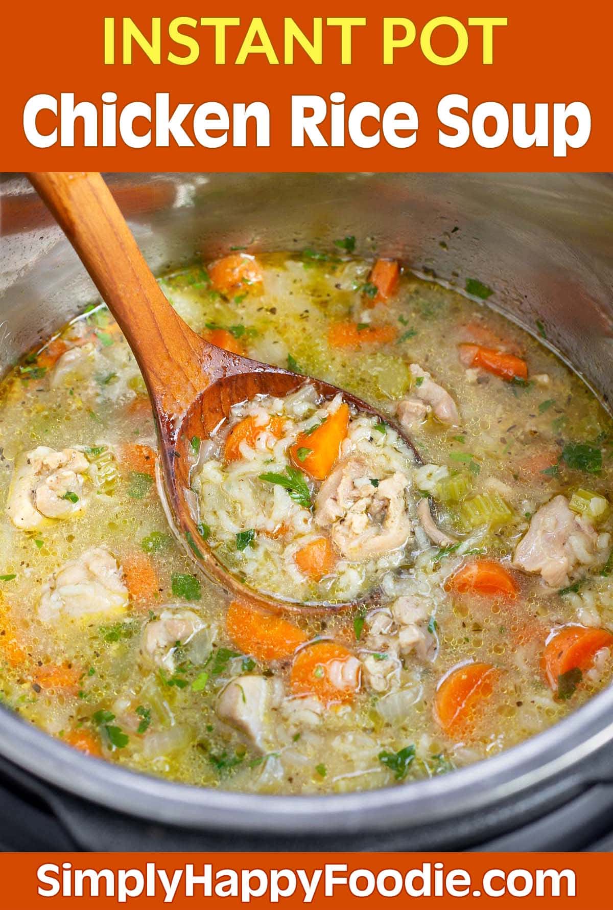 Instant Pot Chicken Rice Soup - Simply Happy Foodie