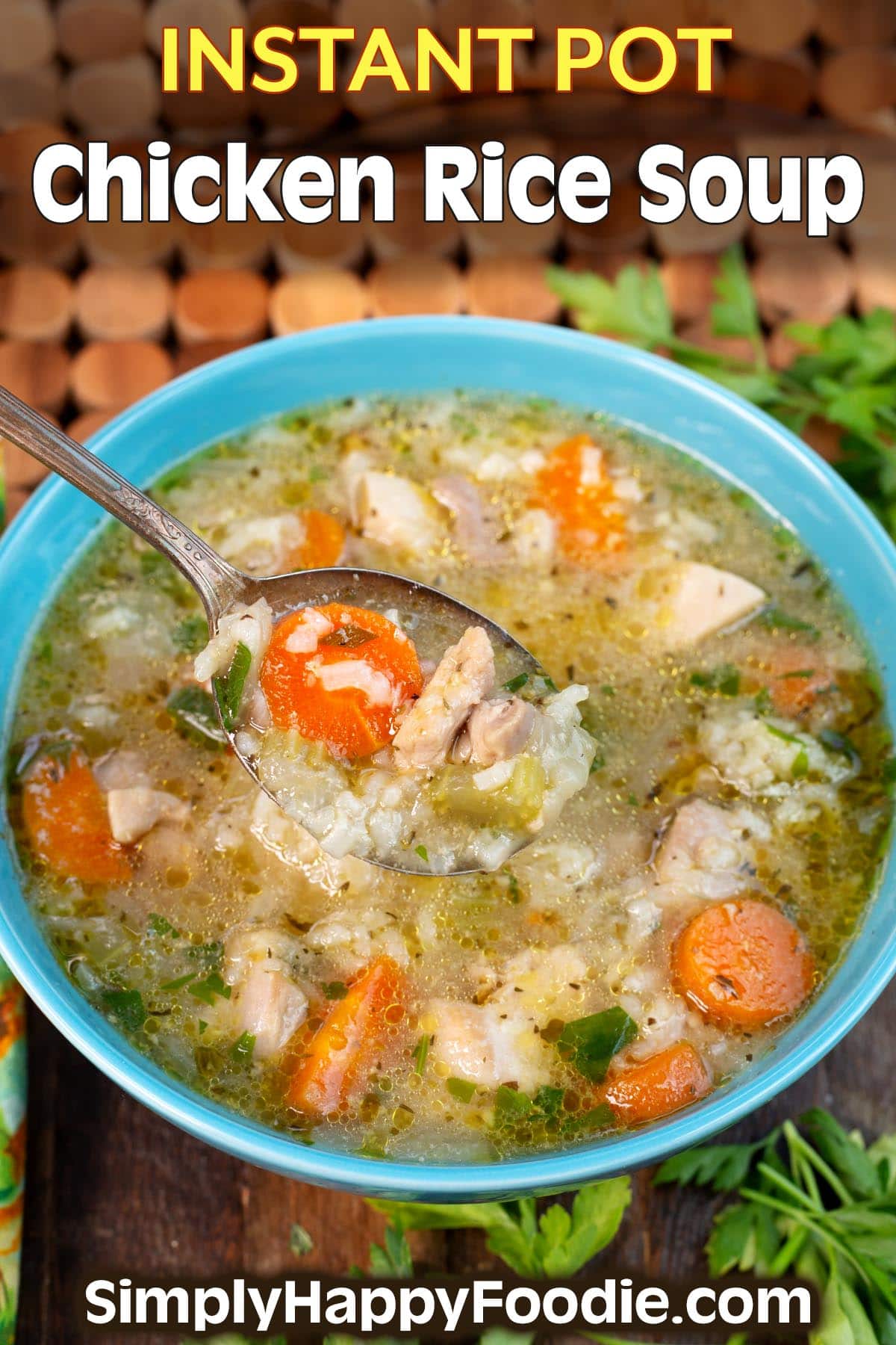 Instant Pot Chicken Rice Soup - Simply Happy Foodie