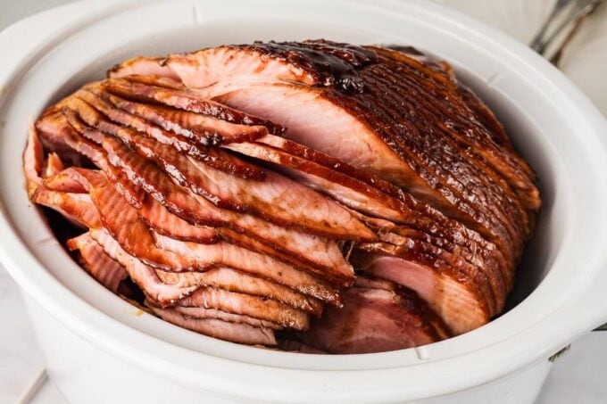 Slow Cooker Ham with Brown Sugar Glaze - Simply Happy Foodie