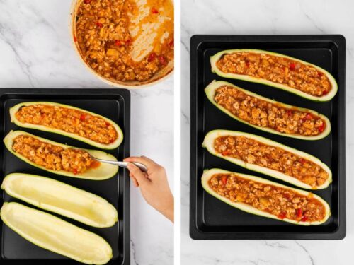 Cheesy Stuffed Zucchini Boats - Simply Happy Foodie