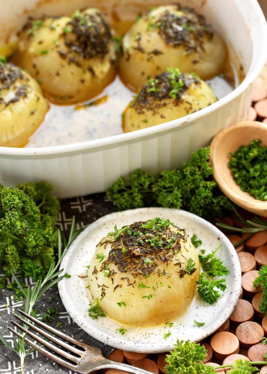 Herb Baked Sweet Onions - Simply Happy Foodie