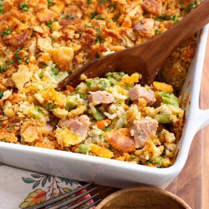 Ham and Broccoli Rice Casserole - Simply Happy Foodie