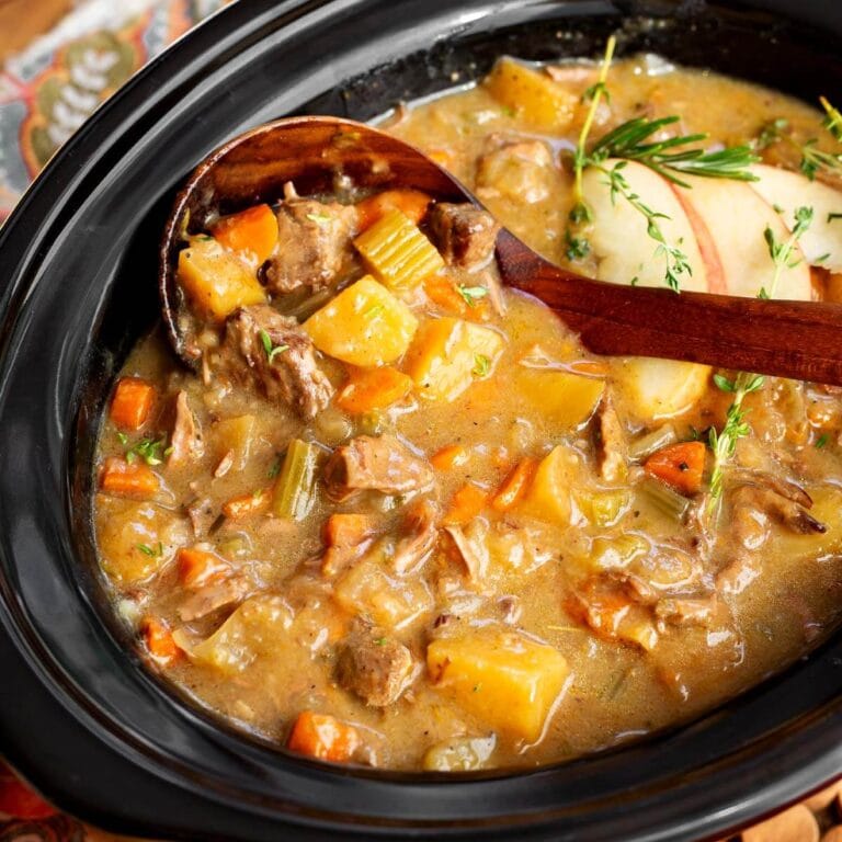 Crockpot Apple Cider Beef Stew - Simply Happy Foodie